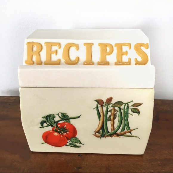 tayee | Kitchen | Vintage Ceramic Recipe Box Recipe Cards | Poshmark